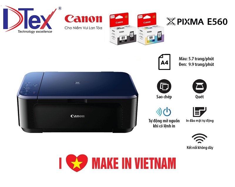 Đại Lý Phân Phối Máy In Phun Màu Đa Năng Canon PIXMA E560 Tại Tỉnh Hải Dương - INKDTEX - PHÂN ...